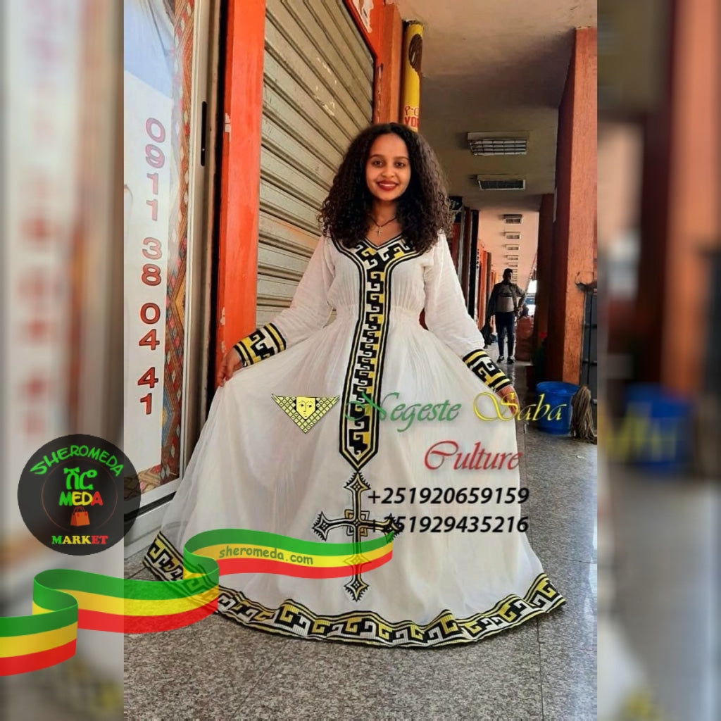 Classic tibeb dress Negeste Saba