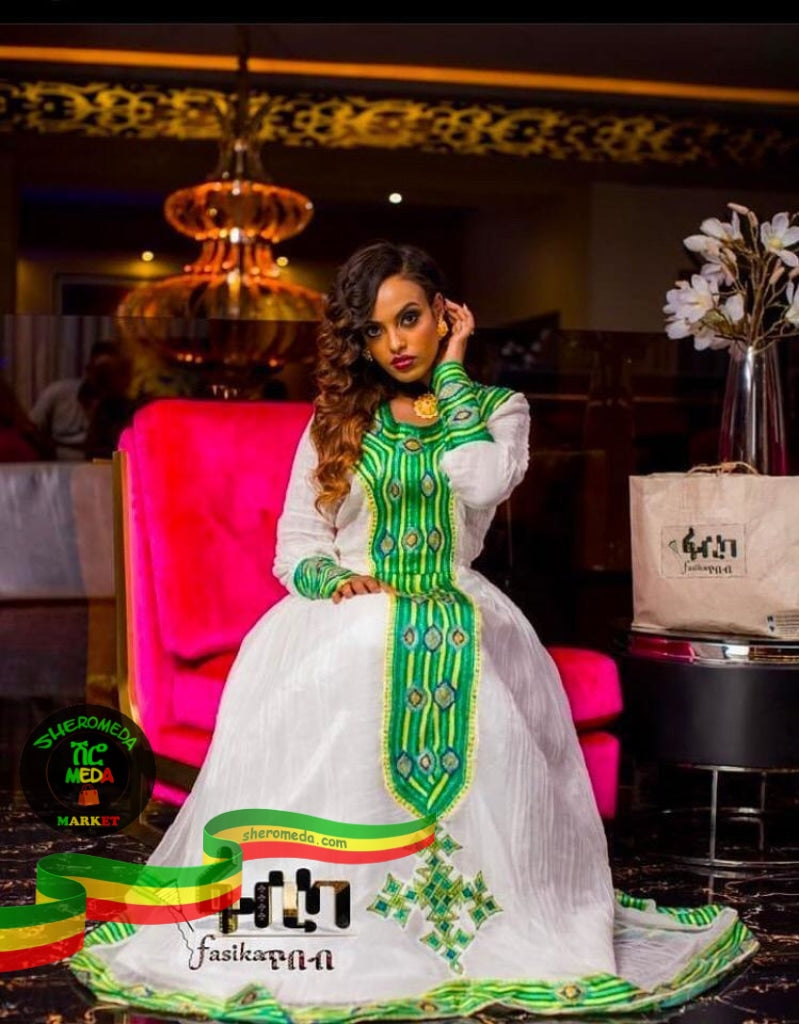 Green fasika dress