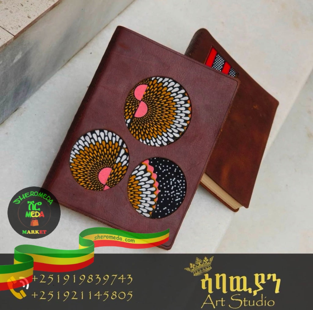 Leather notebook round style